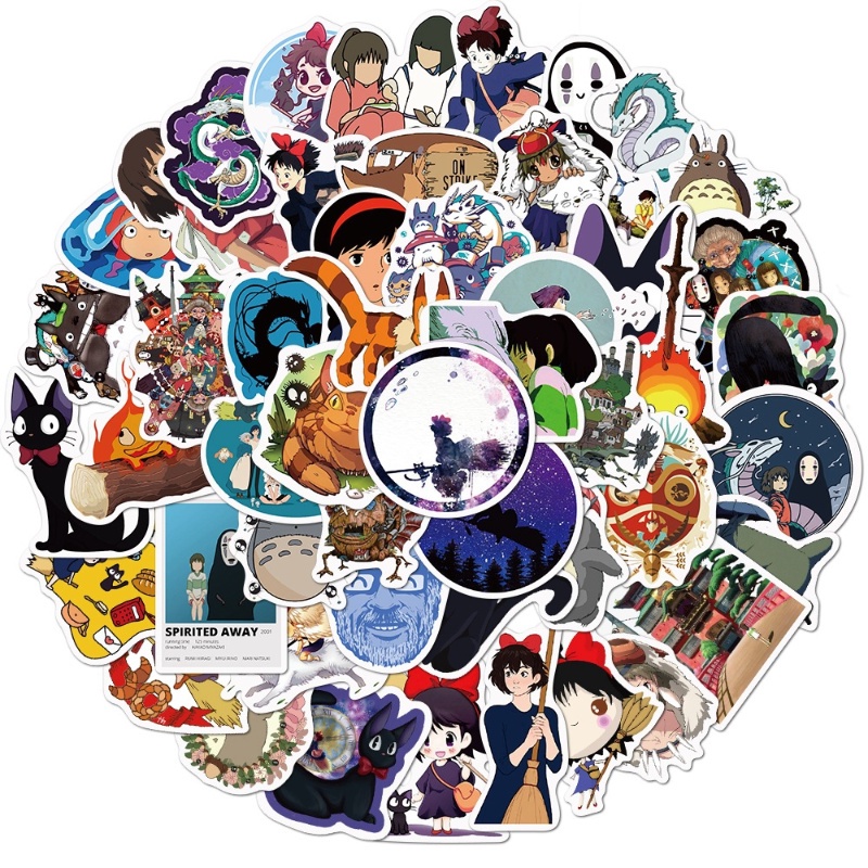 50pcs Totoro Spirited Away Anime Sticker Cartoon Laptop Stickers ...