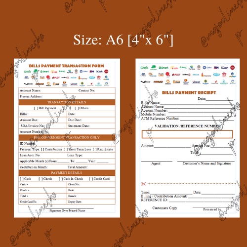 Transaction Slip Pads Bills Payment 100pcs | Shopee Philippines