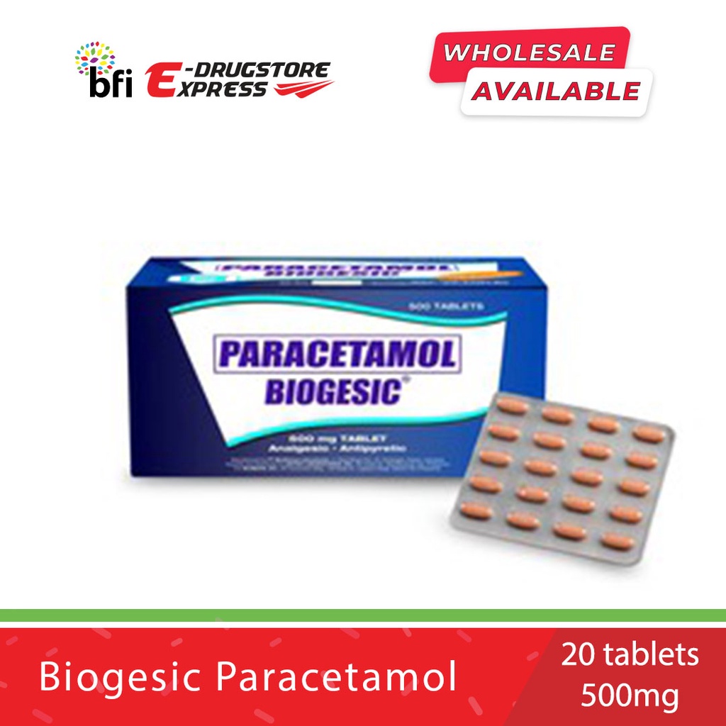 BFI E-Drugstore Biogesic Paracetamol 500mg 20s [LOWEST PRICE] | Shopee ...