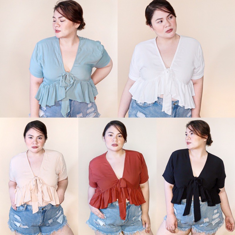 SIENNA RUFFLE PLUS SIZE TOP | Shopee Philippines