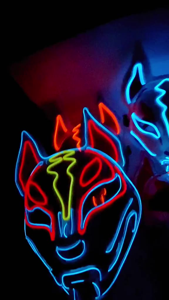 Fort Night Sky Fox Luminous LED Fox Mask Tik Tok Same Style Headgear ...