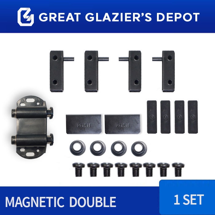 Magnetic Hinge (Push-to-open) for Glass Cabinet Doors Single Double ...