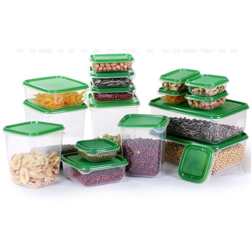 17pcs/set Tupperware Kitchen Container Food Storage Box food keeping ...
