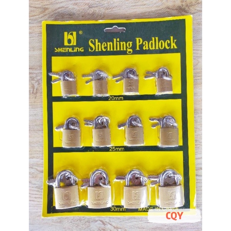 Shenling padlock (20mm,25mm,30mm,40mm,50mm)12pcs/pad COD | Shopee ...
