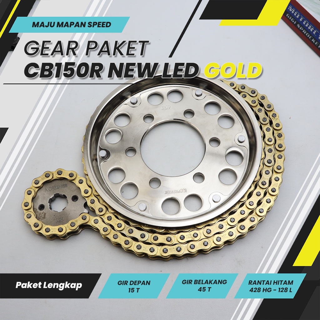 Gear Set CB150R New LED / CB150X / Sonic FI 15T/45T 428H-128L Brand KC ...