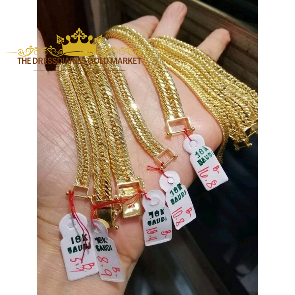 18K KARAT REAL GOLD PAWNABLE SAUDI GOLD BRACELET TRIPLE LOCK | Shopee ...