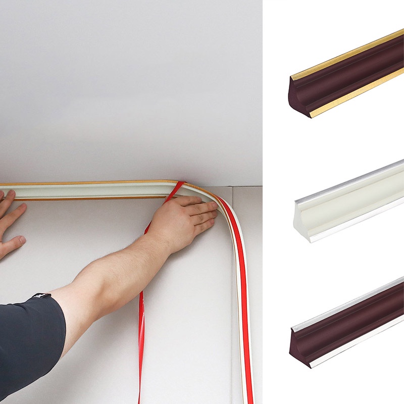 1M Self-Adhesive Pvc Inner Corner Line Living Room Ceiling Corner Decor ...