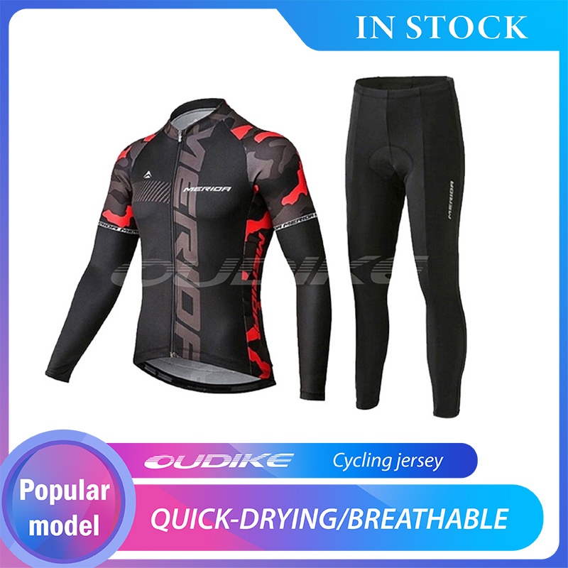 【In Stock】OUDIKE Cycling Jersey Set Long Sleeve Cycling Clothing Set ...