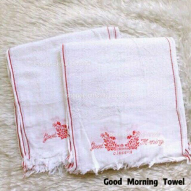 COD Red Lines Good Morning Towel (6pcs per Pack ) | Shopee Philippines