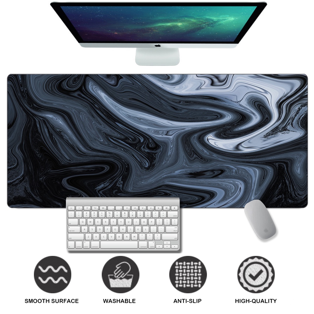 Marble Mousepad Large Custom Extended Gaming Mouse pad Stitched Edge ...