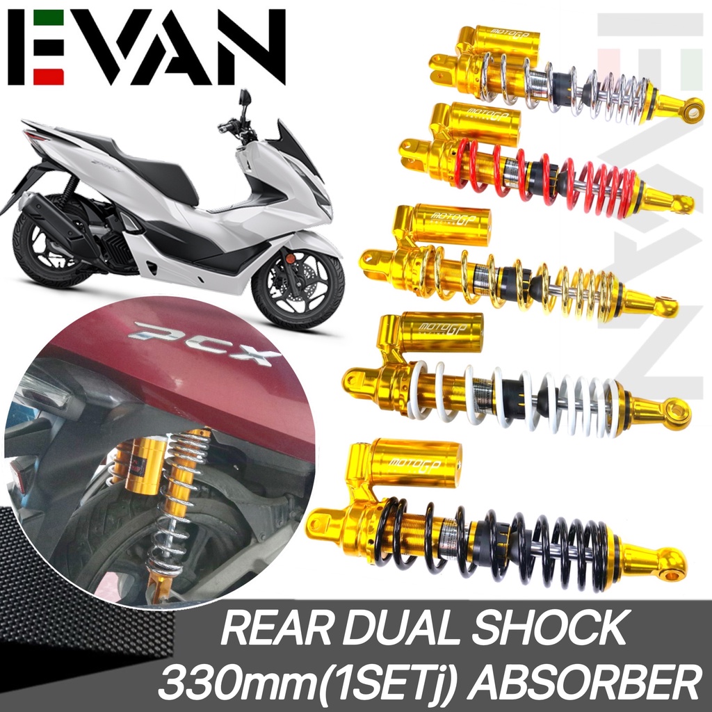 COD Thailand Gold Rear Dual Shock 330mm(1Set)With Gas Tank For Nmax155/Aerox/PCX/ADV/Nouvo ...