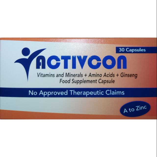 ACTIVCON 30 A to Zinc Vitamins and Minerals + Amino A. + Ginseng Exp ...