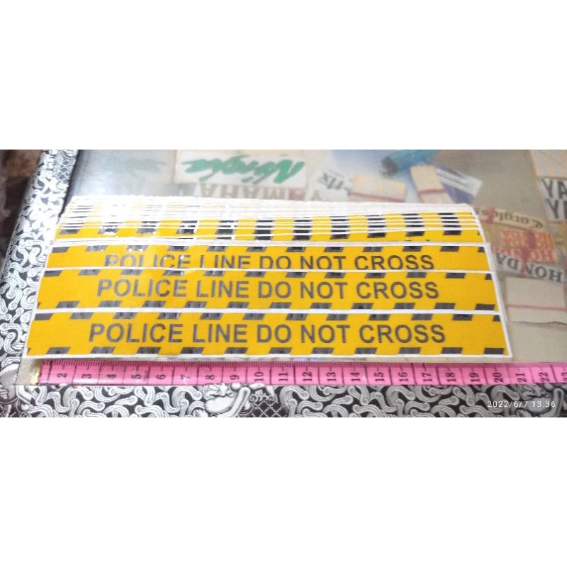 Embossed CUTTING STICKERS POLICE LINE DO NOT CROSS WRITING STICKER 1pcs ...