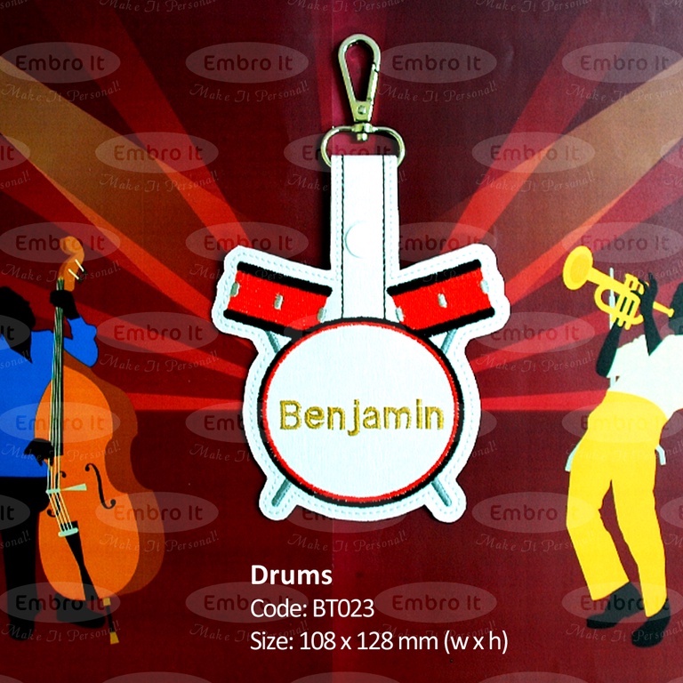 Personalized Embroidered Musical Instruments Bag Tag | Shopee Philippines
