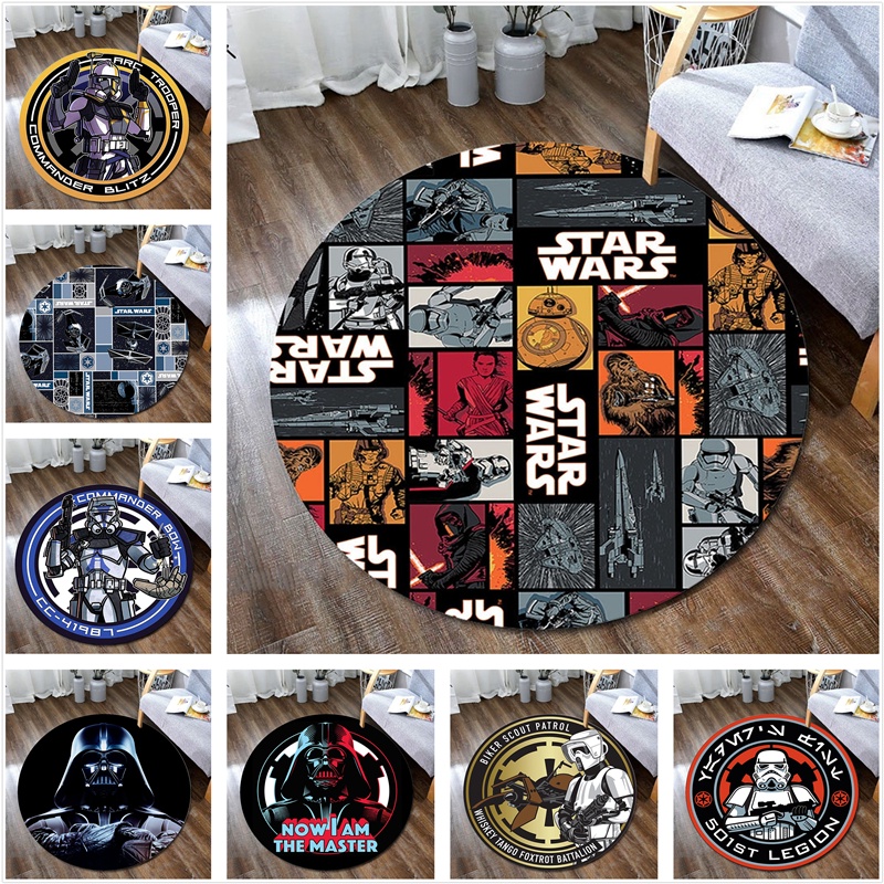 Customized Star Wars White Soldier Round Carpet Black Samurai Living ...