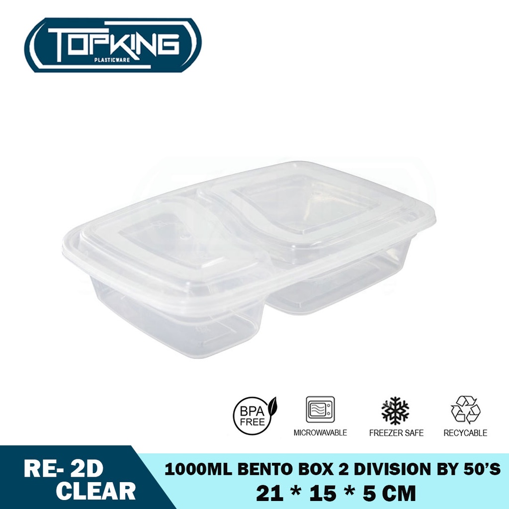 Re 2d Division Clear 50Pcs Microwavable Container | Shopee Philippines