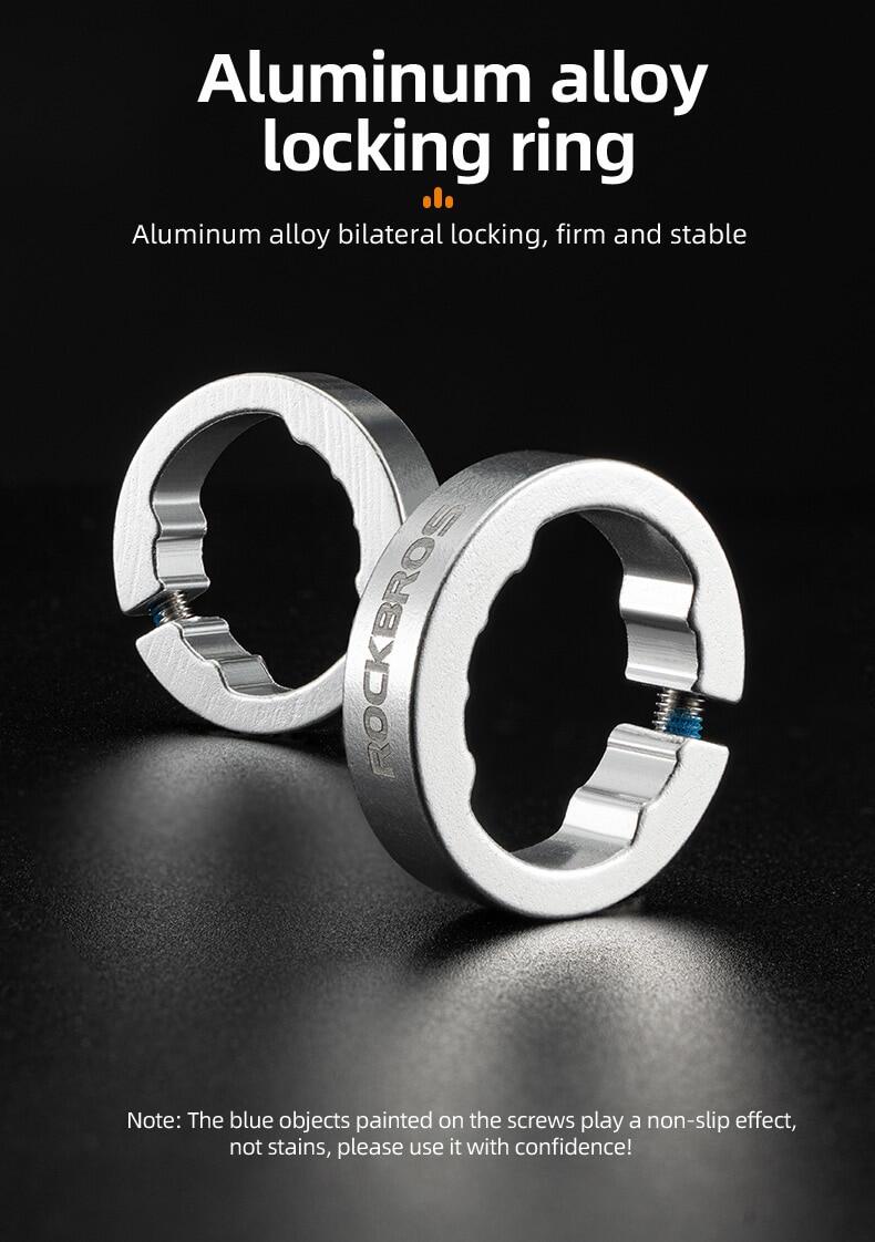 ROCKBROS Bike Handlebar Anti-slip MTB Leather Handle Grips Shockproof ...