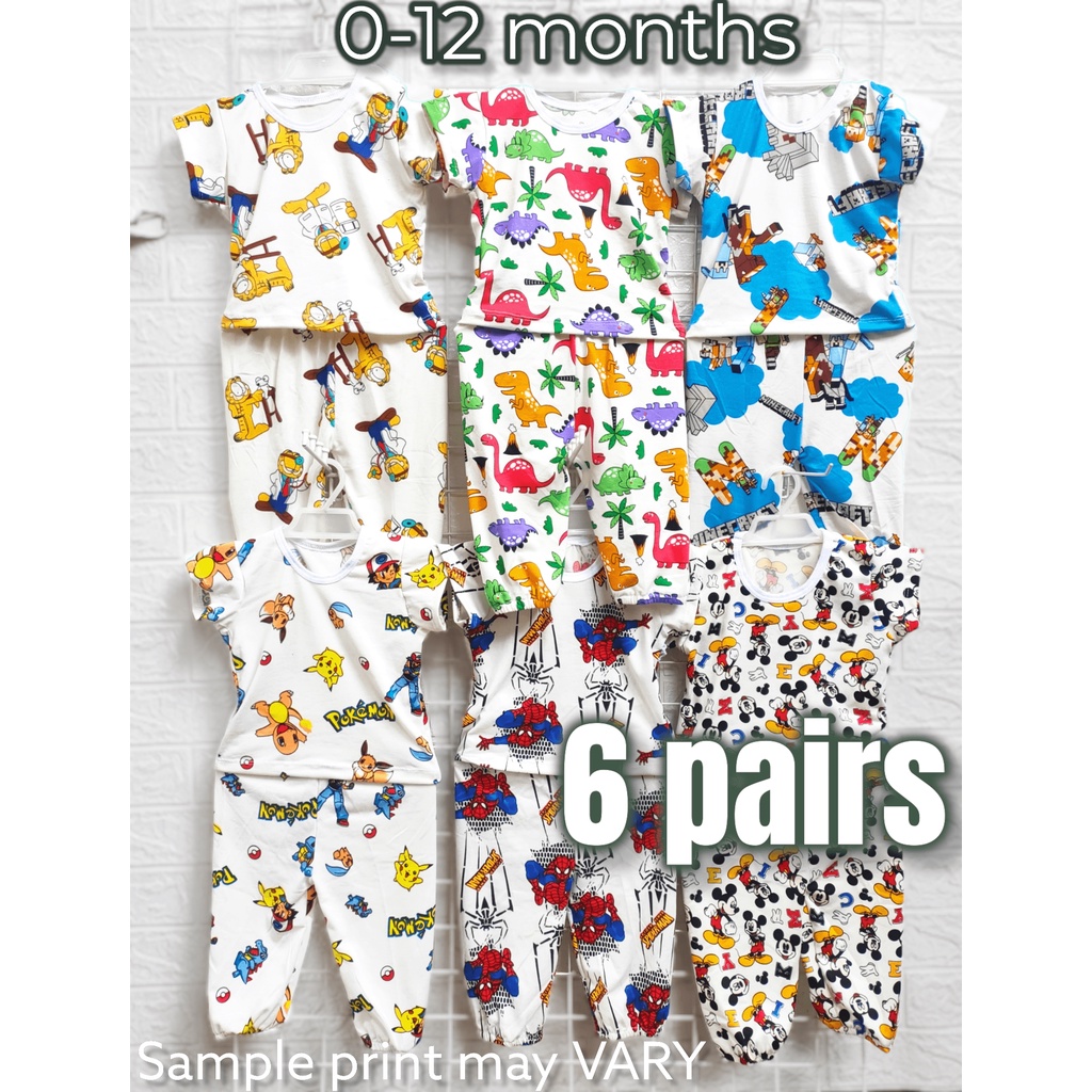 6/3 pairs TSHIRT TOKONG/SANDO JAGGER FOR BABY BOY 0-18 months ONE SIZE ...