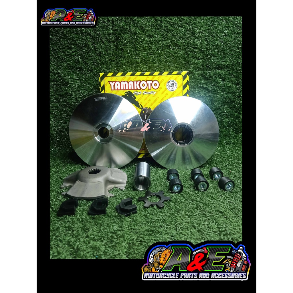 YAMAHA MIO 115 MX CARB TYPE STOCK COMPLETE PULLEY SET WITH FREE FLYBALL ...