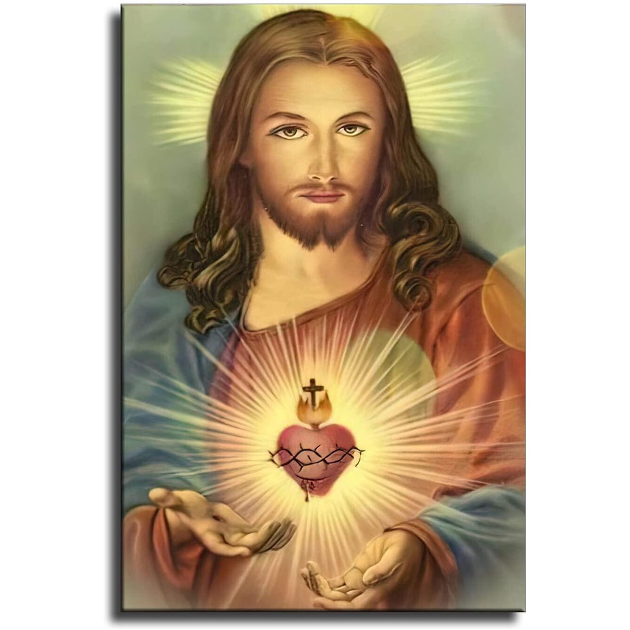 Catholic Image Sacred Heart of Jesus Poster Pictures Painting Decor ...