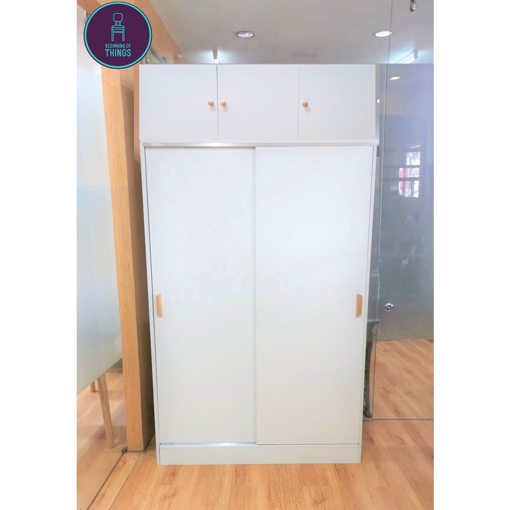 MAXIMA 120 CM Sliding Wardrobe with Top Cabinet | Shopee Philippines