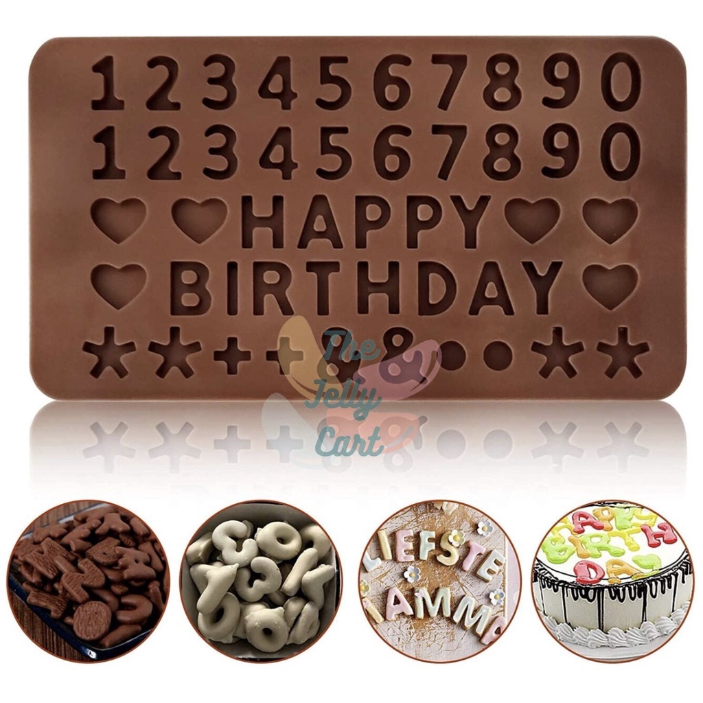HBD Numbers Silicone Molder Birthday Baking Fondant Cake DIY Clay ...