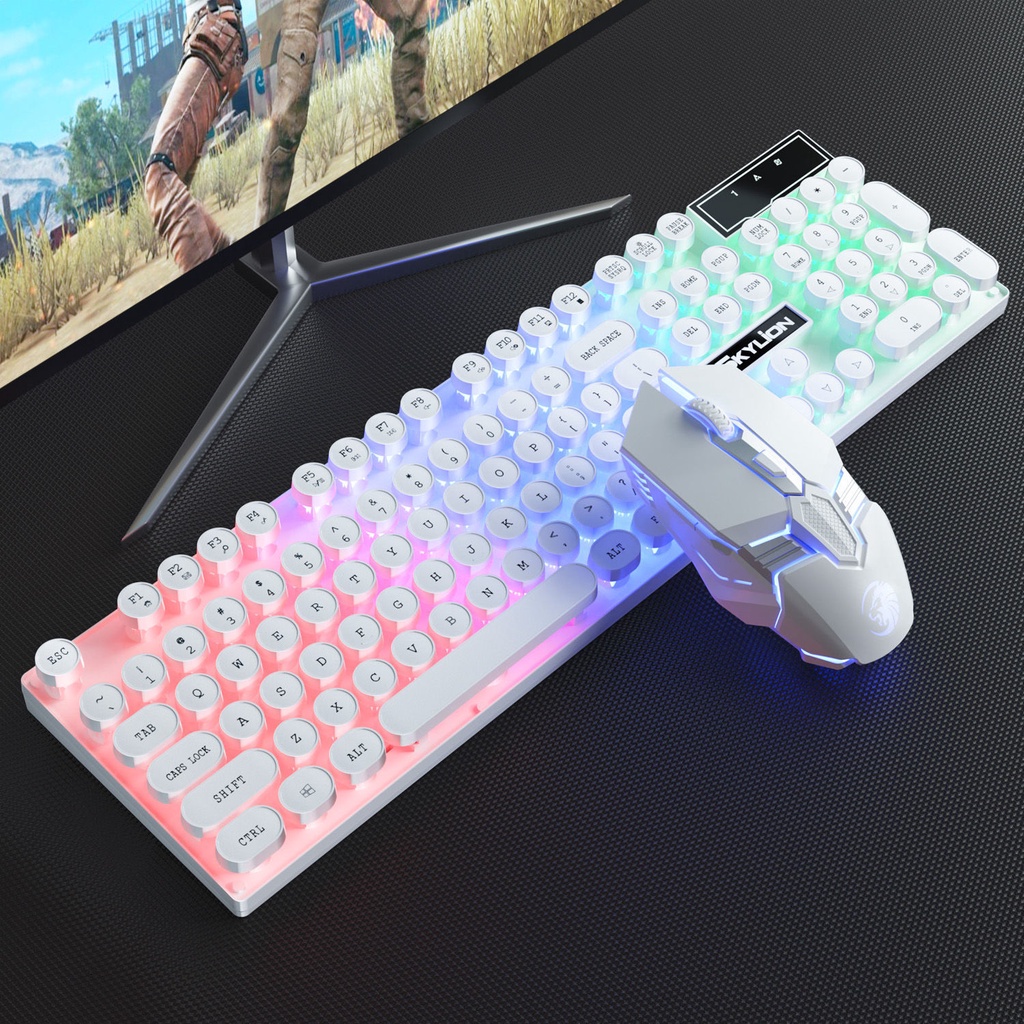Dome lion keyboard and mouse set punk wired game E-sports accentuates ...