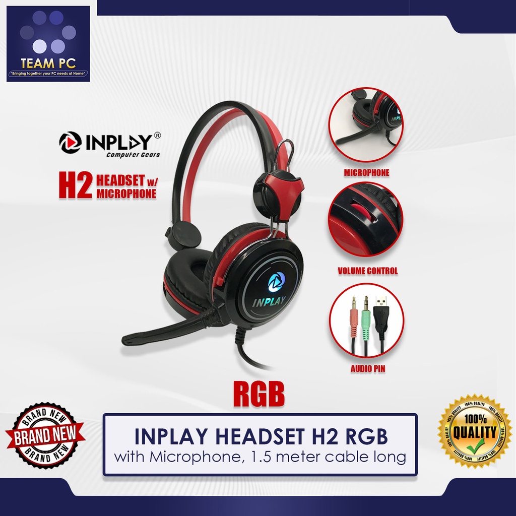 InPlay H2 RGB Headset, Heavy Duty, Best for PC and Laptop | Shopee ...