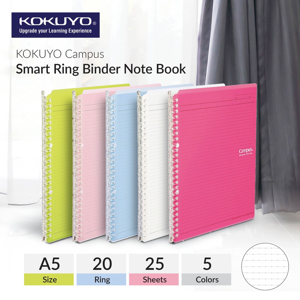 Kokuyo RU-SP130N Campus Smart Ring Binder Notebook A5 (Refillable) | Shopee Philippines