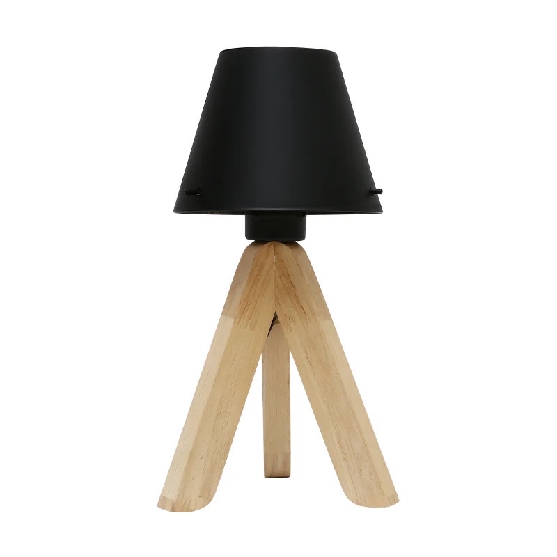 Minimalist Table Lamp Wooden Legs Black Body | Shopee Philippines