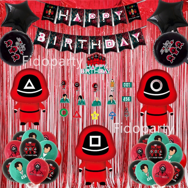 Squid Game Balloons Party Deocrations New TV Show Squid Game Cake ...