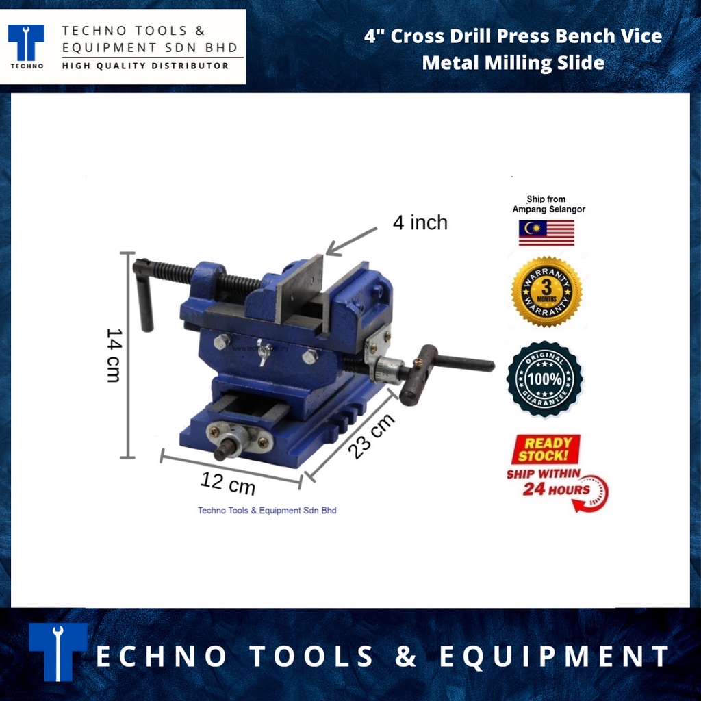 4" Cross Drill Press Bench Vice VICES VISE VISES Metal Milling Slide ...