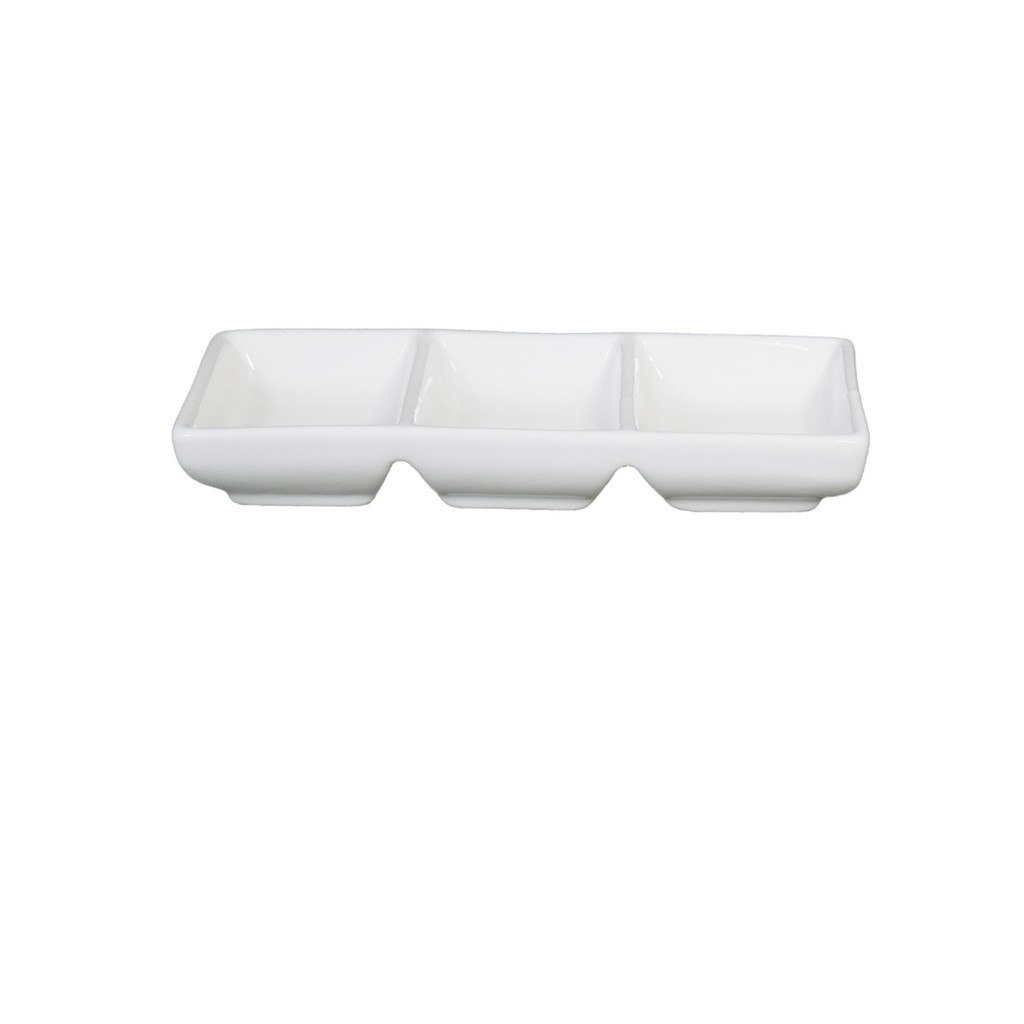 Porcelain Japanese Rectangular 3 Compartment Divided Appetizer Dish 7x3 ...