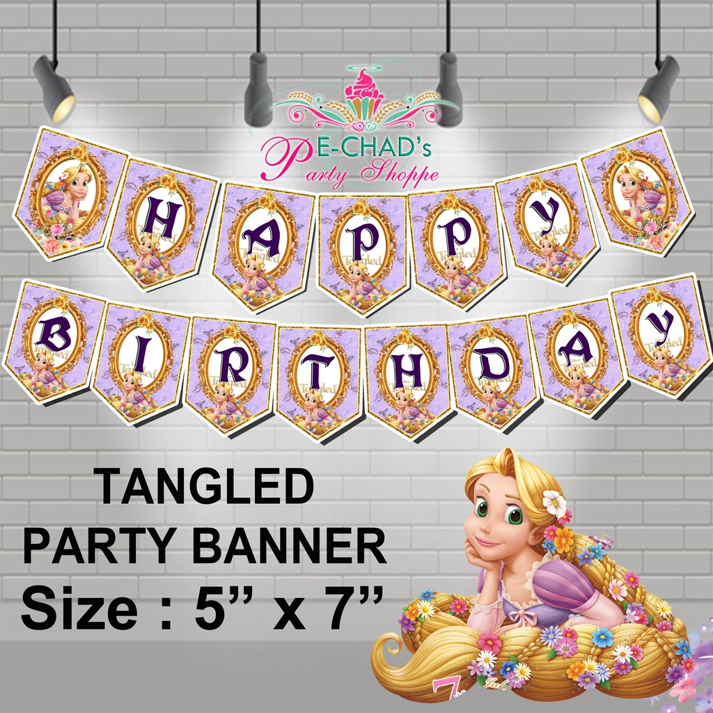 E-Chad_tangled_rapunzel theme party banner | Shopee Philippines