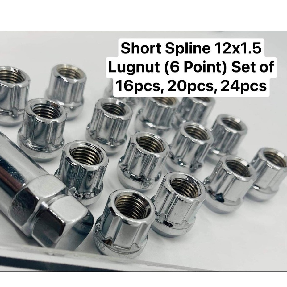 Fuji H/T Lugnuts / Wheel nuts Short Spline 12x1.5 Lugnut 6 Point(16pcs ...