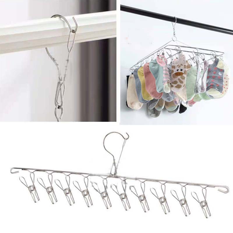 Stainless drying rack with clip, socks, underwear, towel drying clip ...