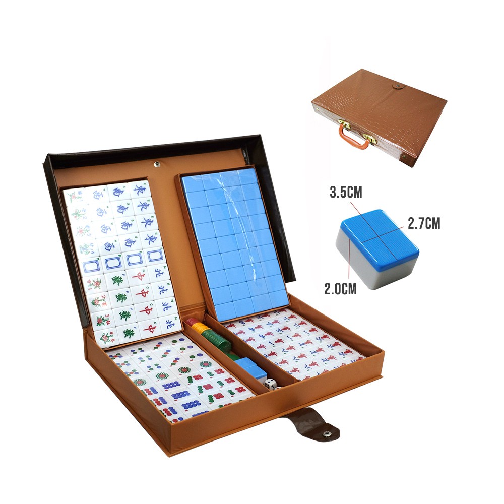 BRAND NEW Mahjong set blue mahjong with number, COMPLETE SET Mahjong ...