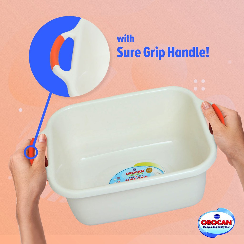 Orocan Sure Grip Deep 16 Liter Deep Rectangular Basin | Bathroom ...