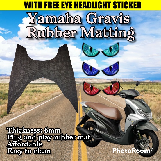 YAMAHA MIO GRAVIS RUBBER MATT W/ FREE HEADLIGHT STICKER / GRAVIS ...