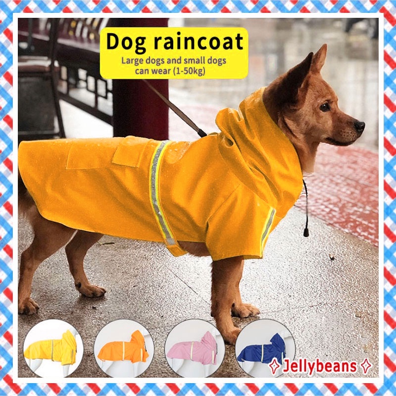 Dog raincoat with reflective strips Big dog cloak poncho Teddy ...