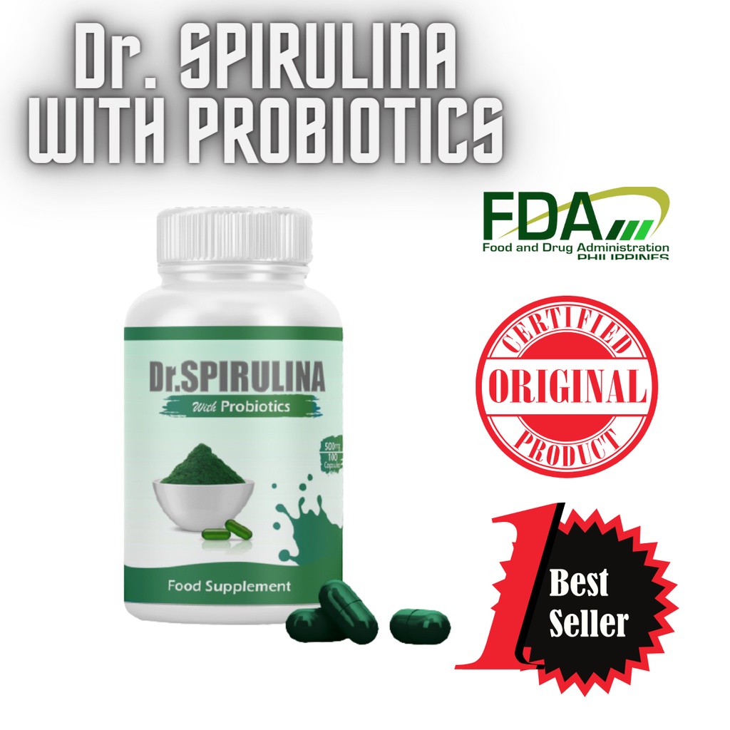 Doctor Spirulina Food Supplement with Probiotics 100 capsules for ...
