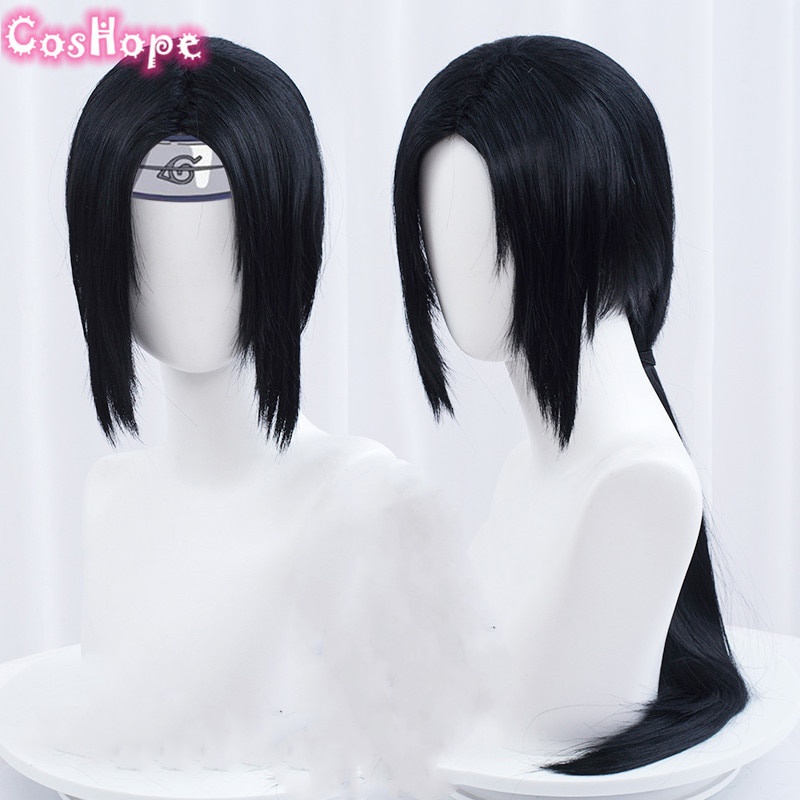 Misscoo Itachi Uchiha Cosplay Men Wig Long Straight Black Heat