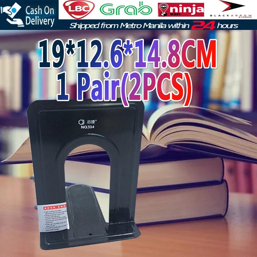 【Fast Delivery】 Pair Metal Book Stand Metal Bookends Foldable Shelf ...