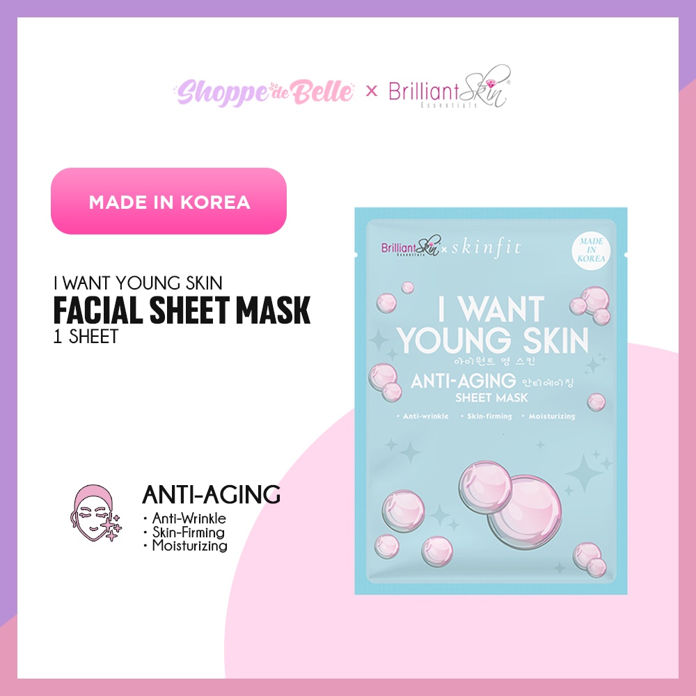 Skinfit I Want Young Skin Anti-aging Sheet Mask (Sachet) | Shopee ...