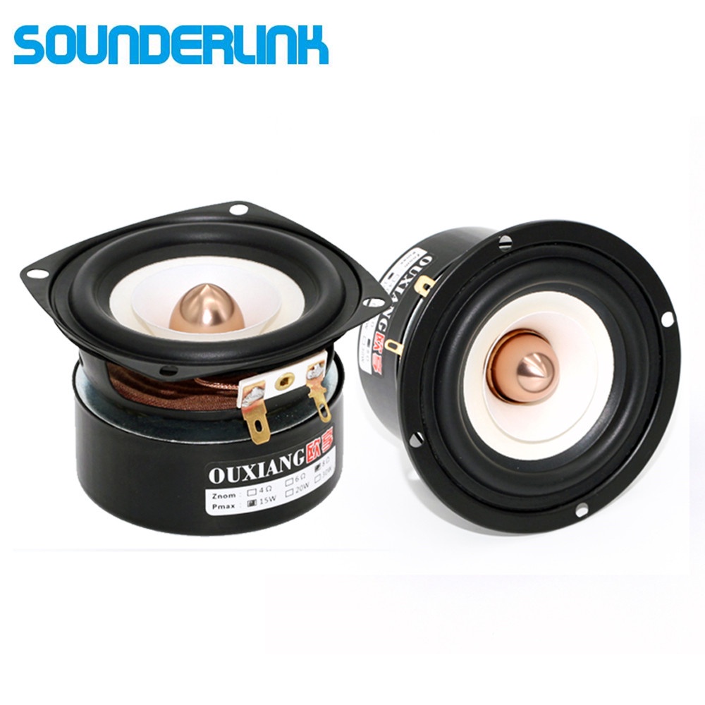 2PCS/LOT Full Range Speaker Audio bookself aluminum midrange subwoofer ...