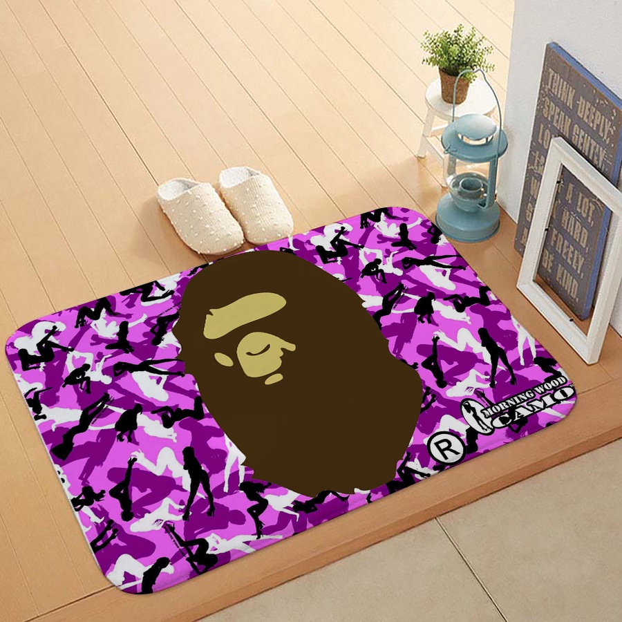 Bape Printed Floor Carpet For Kids Room Bedroom Decoration Balcony Anti ...