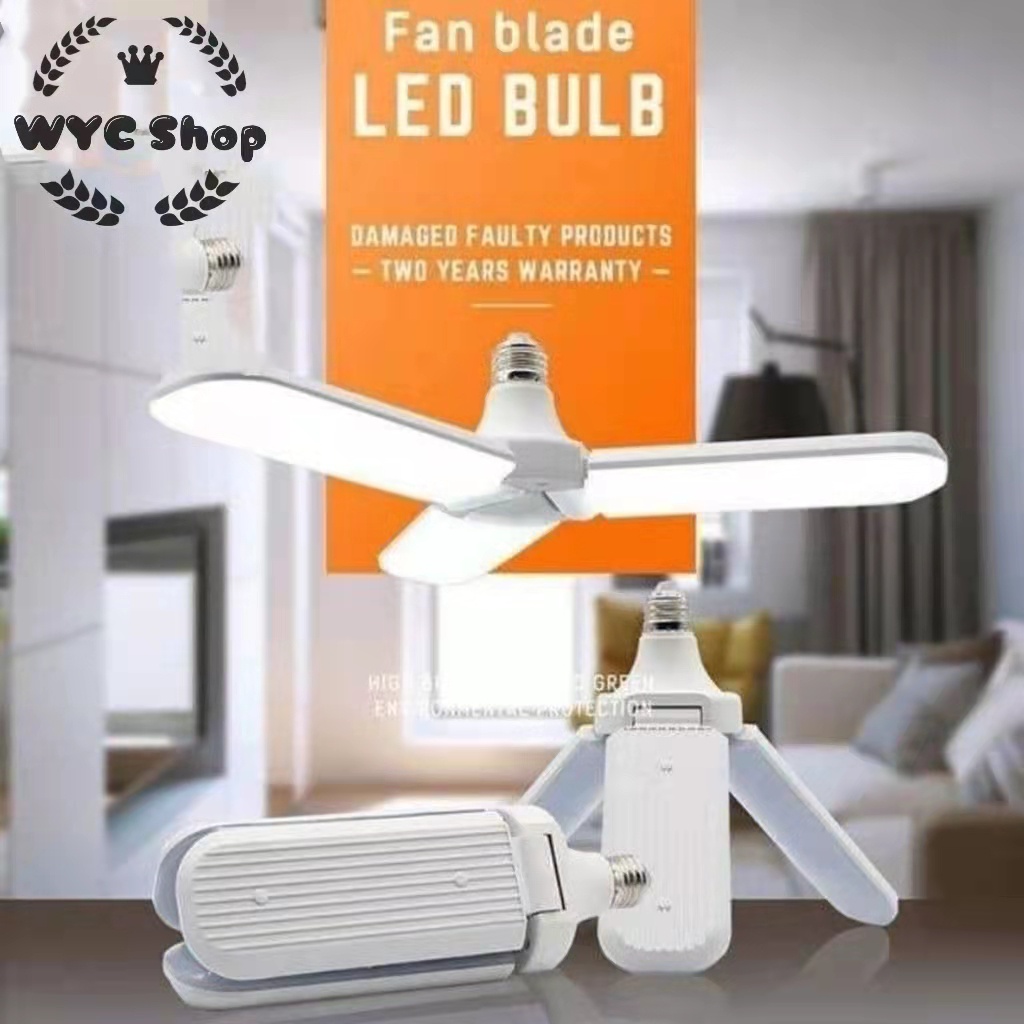 E27 45W 6500K AC170-265V Foldable Fan Blade LED Light Bulb | Shopee ...