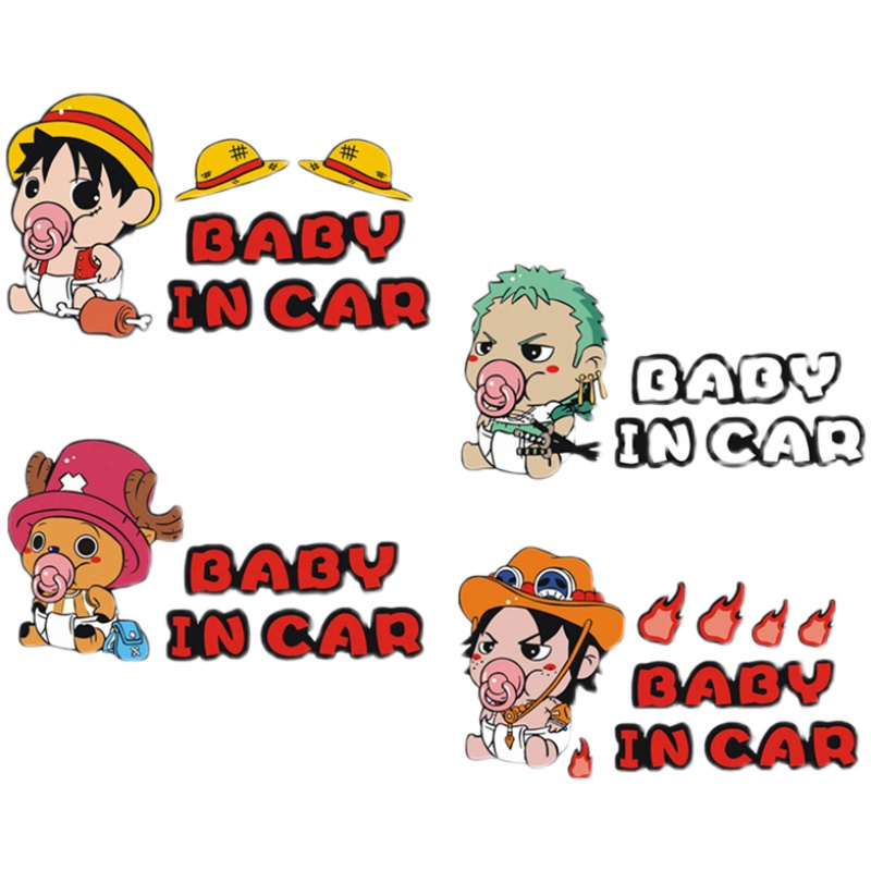 Car Stickers ONE PIECE Luffy Zoro Nami Chopper Ace Japan Anime Baby In ...