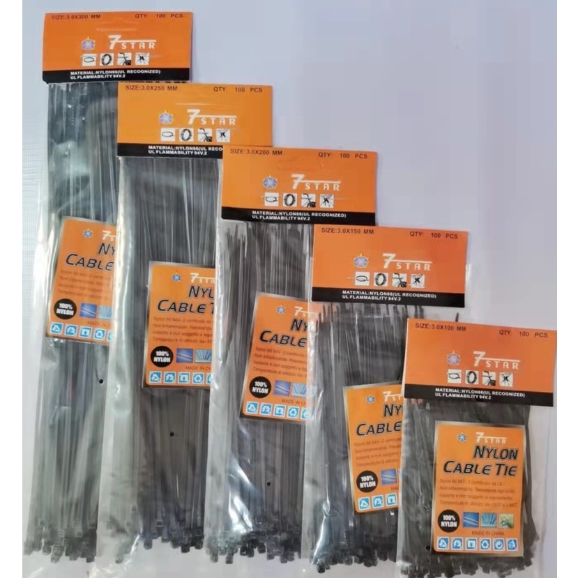 100pcs black nylon cable ties(100mm 150mm 200mm 250mm 300mm) | Shopee Philippines