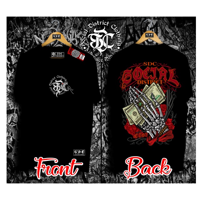 TRENDING CUSTOMIZED T-SHIRT HAND RED SKELETAL DESIGN | Shopee Philippines